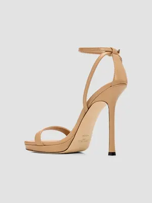 JIMMY CHOO Moza 120mm Leather Sandals - Chai