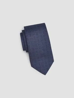 Canali Art Deco Motif Silk Tie - Blue