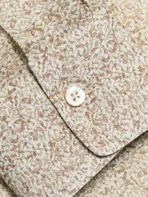 Canali Floral Linen-cotton Sport Shirt