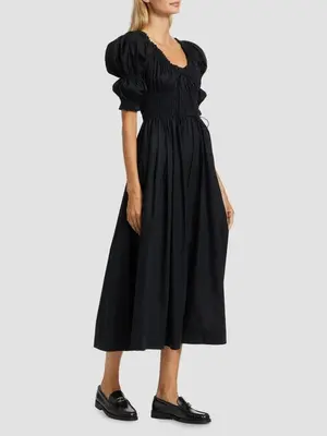DÔEN Ischia Puff-sleeve Dress - Black