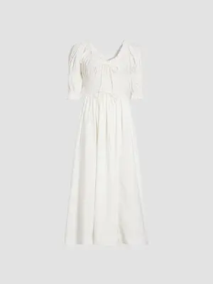 DÔEN Ischia Puff-sleeve Dress Salt