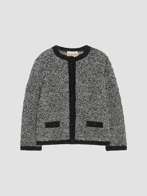 Valentino Garavani Knitted Jacket In Linen And Lurex