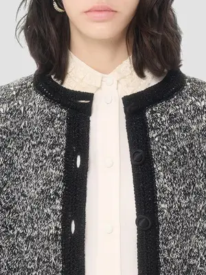 Valentino Garavani Knitted Jacket In Linen And Lurex