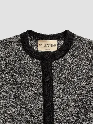 Valentino Garavani Knitted Jacket In Linen And Lurex