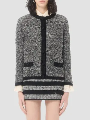 Valentino Garavani Knitted Jacket In Linen And Lurex