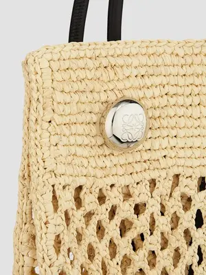 Loewe X Paula's Ibiza Pebble Hobo Honeycomb Raffia & Leather Tote Bag