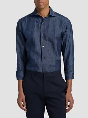 Canali Cotton-linen Sport Shirt
