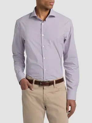 Canali Micro Checked Cotton Sport Shirt
