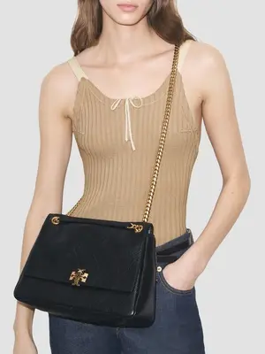 Tory Burch Charlie Leather Chain Wallet