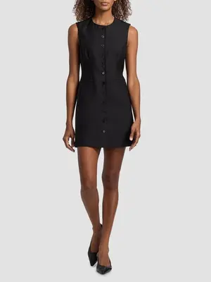 HEIRLOME Danielle Wool-blend Button-front Minidress
