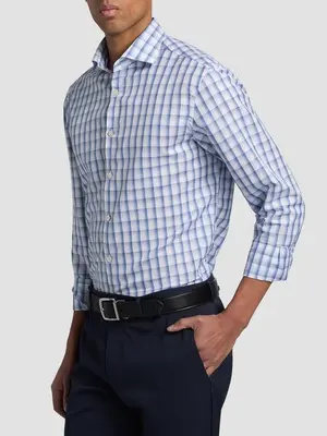 Canali Plaid Cotton-linen Sport Shirt