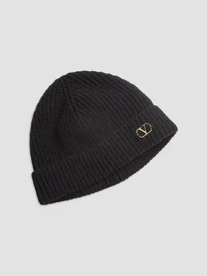 Valentino Garavani Vlogo Signature Knitted Cashmere Beanie