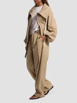 Co Pleated Tton-blend Wide-leg Pants