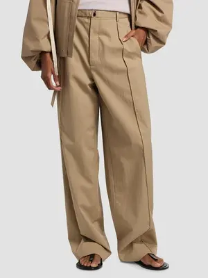 Co Pleated Tton-blend Wide-leg Pants