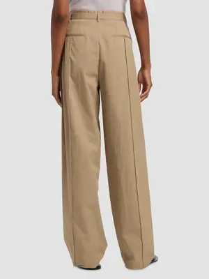 Co Pleated Tton-blend Wide-leg Pants