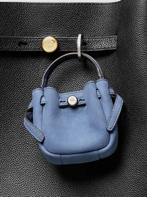 Tory Burch Romy Bucket Bag Key Fob - Soft Blue