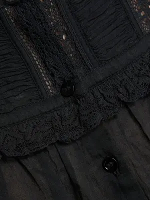 DÔEN Fidella Lace Cotton Top - Black