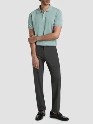 Canali Cotton Knit Polo Shirt - Teal