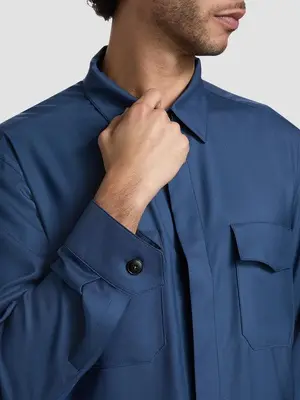 Canali Highluxury Wool-silk Overshirt