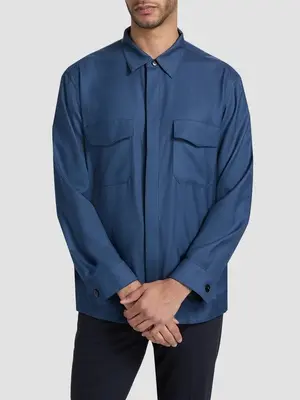 Canali Highluxury Wool-silk Overshirt