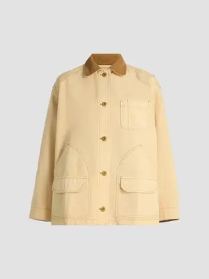 DÔEN Pascale Contrast Collar Jacket - Straw