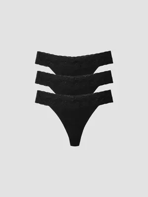 Natori Bliss Perfection Thong 3-pack - Black