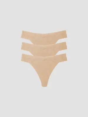 Natori Bliss Perfection Thong 3-pack - Cafe