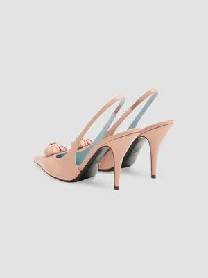 Valentino Garavani Coeur 100mm Royal Slingback Pumps In Kidskin