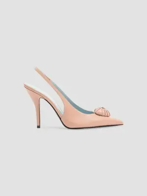 Valentino Garavani Coeur 100mm Royal Slingback Pumps In Kidskin - Phard