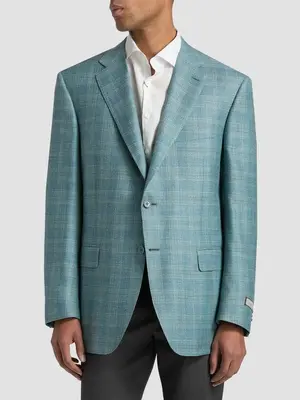 Canali Siena Textured Plaid Wool-blend Sport Coat