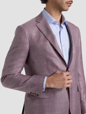 Canali Kei Windowpane Plaid Sport Coat