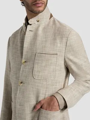 Canali Bruma Textured-weave Hybrid Patch Jacket