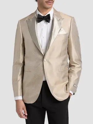 Canali Macro Pattern Silk Dinner Jacket