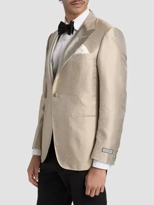 Canali Macro Pattern Silk Dinner Jacket