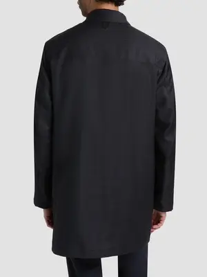 Canali Denim-effect Wool Raincoat