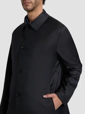 Canali Denim-effect Wool Raincoat