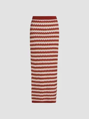 Ronny Kobo Drake Knit Midi-skirt - Rust Combo