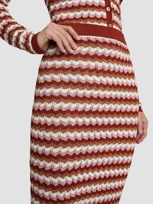 Ronny Kobo Drake Knit Midi-skirt - Rust Combo