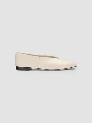 JIMMY CHOO Margot Shiny Leather Ballet Flats - Bone