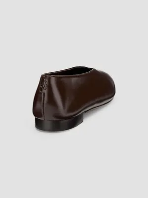 JIMMY CHOO Margot Shiny Leather Ballet Flats - Chocolate