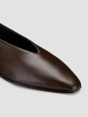JIMMY CHOO Margot Shiny Leather Ballet Flats - Chocolate