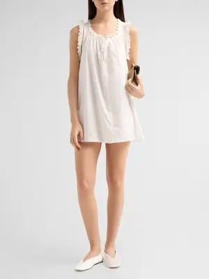 DÔEN Nessie Cotton Minidress - Salt
