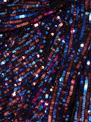 AREA Sequin Asymmetric Wrap Miniskirt