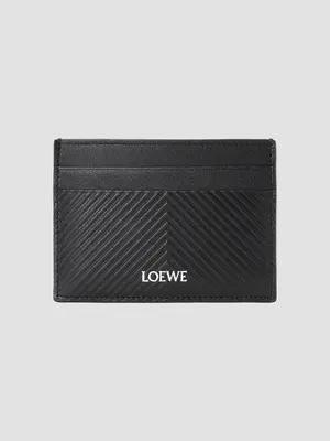Loewe Logo Chevron Leather Card Case - Black