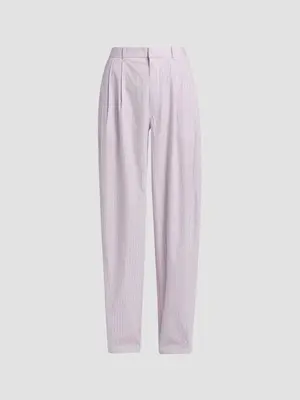 Ronny Kobo Davika Striped Cotton Tapered-leg Pants