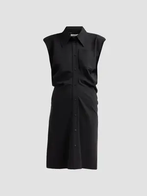Co Banana Cut Wool Shirtdress - Black