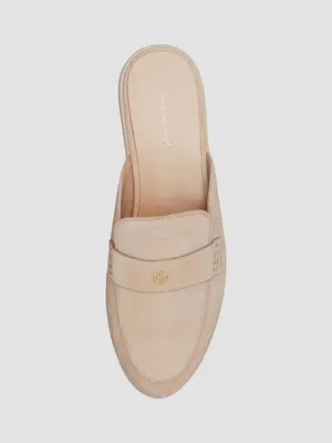 Tory Burch Almond Toe Suede Ballet Sport Mules - Malva