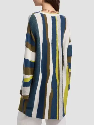 THE ELDER STATESMAN Nora Shore Striped Cotton Tunic