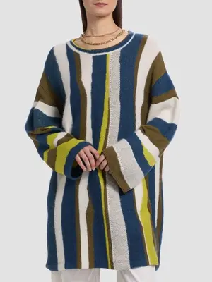 THE ELDER STATESMAN Nora Shore Striped Cotton Tunic