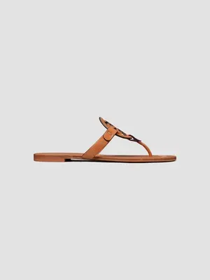 Tory Burch Miller Leather Sandals - Maple Syrup
